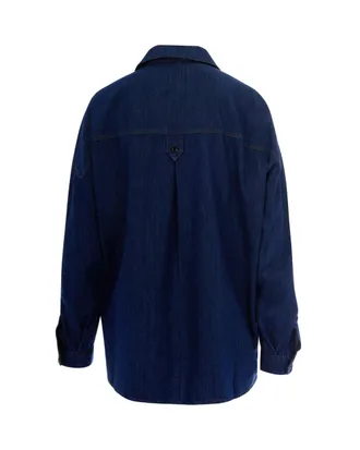 Sessun Womens Overshirt Nevada Nautica Blue Cotton Shirt