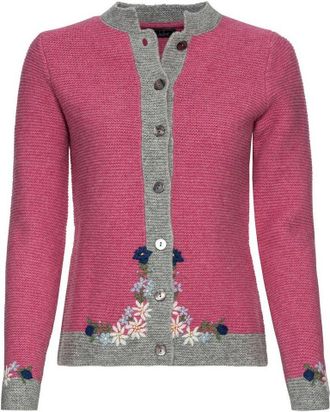 Luis Steindl Strickjacke Linksstrickjacke mit Bl&uuml;mchen