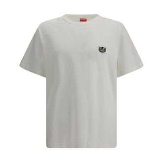 Kenzo Homme, Tops, Beige, Taille: 2XL Wild Tiger Embroidered T-Shirt