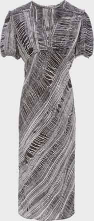 Raquel Allegra Robe Mi-Longue Bella Noir Blanc, Capsule June