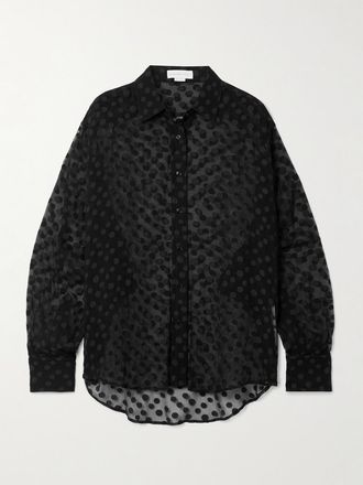 Stella McCartney Hemd Aus Krepon Aus Einer Seidenmischung Mit Polka-dots - Schwarz