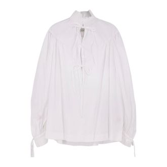 Dries Van Noten Femme, Blouses et Chemises, Blanc, Taille: 40 FR Blouse en coton &agrave; volants