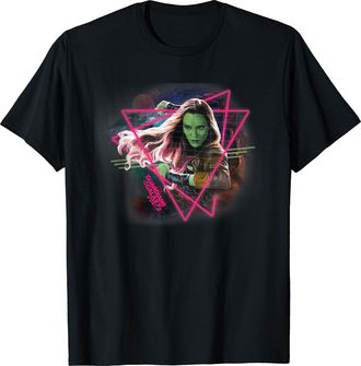 MARVEL Guardians Of The Galaxy Vol.2 Neon Gamora T-Shirt, Unisex, Schwarz, S, Kurzarm, Klassisch, Neon-Grafik, Klassischer Schnitt