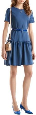 Benetton Vestito 3u53dv01h Robe, Bleu, XS Femmes