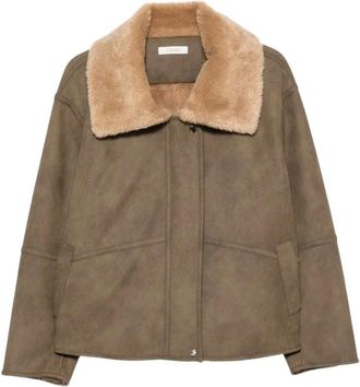 Jcsophie Veste en fausse fourrure retourn&eacute;e - Femme - Vestes - Brun - Taille: 36 FR