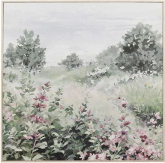 Côté Table Cote Table - Tableau campagne vert toile 80x80x80cm