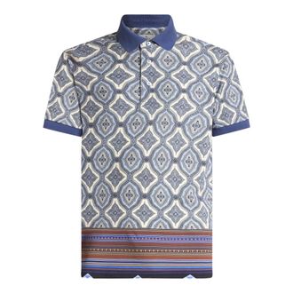Etro Polo G&eacute;om&eacute;trique Bleu - Homme - Tops - Bleu - Taille: S