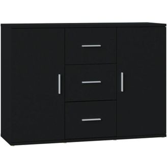 vidaXL Sideboard Schwarz 91x29,5x65 cm Holzwerkstoff - Vidaxl