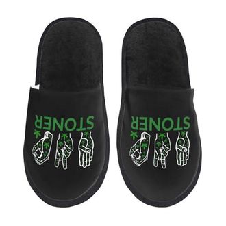 Generic Pantoufle Maison D&eacute;fonceur De Cannabis Hiver Pantoufles Doux Hiver Chaussures Chaudes Confortable Chaussons Maison Pour Maison Voyages Camping L