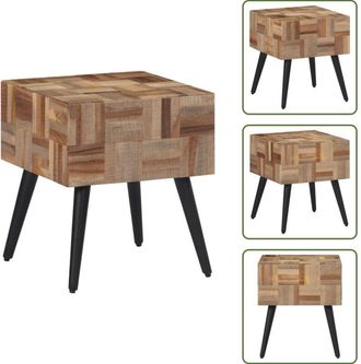 vidaXL The Living Store Beistelltisch 40x40x45 cm Recyceltes Massivholz Teak - Beistelltisch aus Teakholz