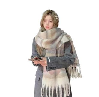Generic QXDZSW Automne et Hiver Plaid &Eacute;charpe Femme Chaud R&eacute;tro Imitation Cachemire Frange Ch&acirc;le Femme, 3, 200-30cm