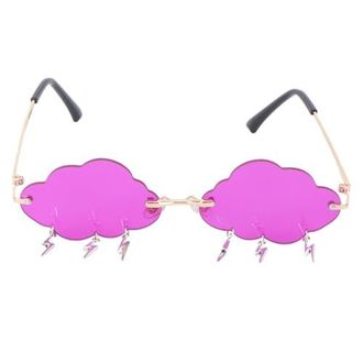 UPKOCH Lunettes de Soleil Uniques Party Cloud sans Monture Design Nuage et &Eacute;clair Protection Solaire pour Activit&eacute;s en Ext&eacute;rieur Gris Violet