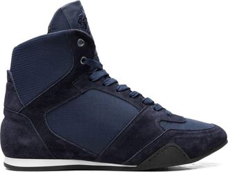 Versace High Top Greek Key Navy Sneakers - Blau