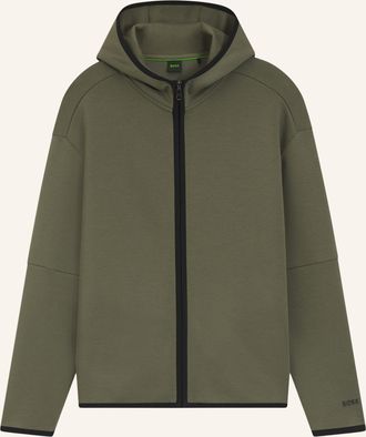 HUGO BOSS Sweatshirt Sw_Snug Fz Hood Relaxed Fit gruen