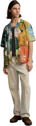 Desigual Hemd mit Gauguin-Print in Orange
