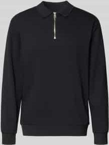 Lindbergh Sweatshirt mit Polokragen und Rei&szlig;verschluss