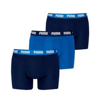 Puma Boxershorts PUMA PUMA MEN EVERYDAY BOXERS 3P, Herren, Gr. XXL, blau (blau combo), Obermaterial: 95% Baumwolle, 5% Elasthan, eng, Unterhosen, mit Komfo