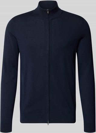 Profuomo Regular Fit Strickjacke aus reiner Baumwolle mit Stehkragen