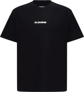 Jil Sander Homme, Tops, Noir, Taille: S T-shirt Classique en Coton