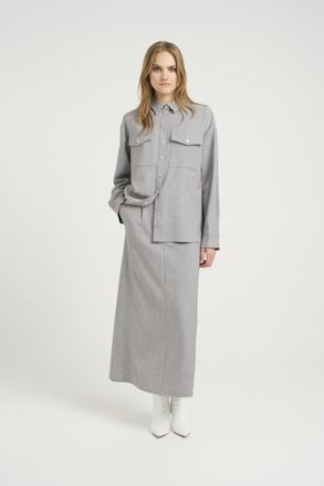 Gestuz Langarm-Hemd Oversize fit grey