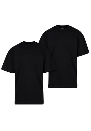 Urban Classics Herren T-Shirt Tall Tee 2-Pack, 2er Pack T-Shirt für Männer, Baumwolle, Gerippter Rundhals, erhältlich in vielen Farben, Größen S-6XL