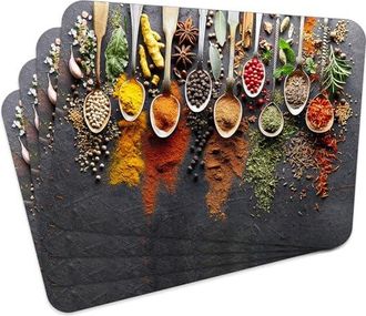 MG Design Mg Design Lot de 4 Sets de Table en liège - Spices 15 - 30 × 40 cm - résistants à la Chaleur, faciles à Nettoyer