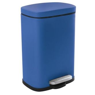 Spirella Poubelle de Salle de Bain à Pédale AKIRA - Acier Inoxydable Haut de Gamme - Fermeture Silencieuse Easy-Close - Bleu Roi Mat - 5L