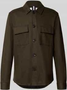Profuomo Regular Fit Hemdjacke mit Kentkragen und Brusttaschen