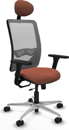 Piqueras y Crespo Drehstuhl Zulema Mesh mit 3D-Armen, h&ouml;henverstellbare Lendenwirbelst&uuml;tze und festes Kopfteil, ausgestattet mit Syncro/Traslack und Schneideschaum, Gra