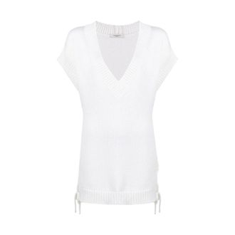 Charlott V-neck Strickware - - Knitwear - Damen - Wei&szlig; - S