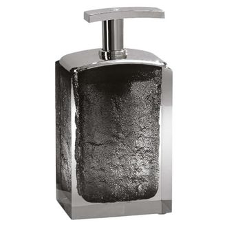 Gedy Antares Seifenspender, Harz, Grau, 6,2 x 8 x 15,5 cm