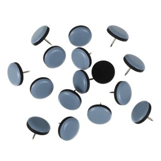 SOLUSTRE IWOWHERO 16 St&uuml;ck Teiliges M&ouml;belgleiter mit N&auml;geln Runde Stuhlgleiter aus Blauem Kratzfest Ger&auml;uscharm Bodenschutz f&uuml;r Teppich Holz Vinyl Geeignet f&uuml;r