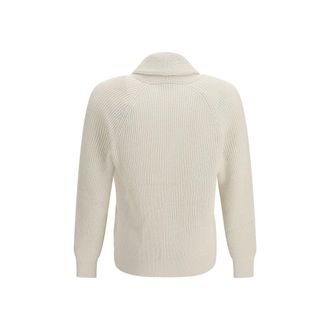 Brunello Cucinelli Mens Beige Cotton Cardigan Clothing