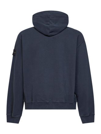 Stone Island Mens Hoodie Organic Cotton Blue Sweatshirts Sweater