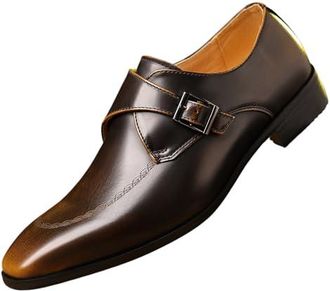 Generic Mocassins habill&eacute;s &agrave; bout uni pour homme - Style classique - Pour les affaires formelles, les mariages, marron clair, 45 1/3 EU