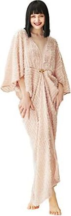 Babeyond Robe cocon en satin des années 1920 - Style Hollywood - Tenue de fête Gatsby le Magnifique - Manches chauve-souris - Manteau Art déco, rose, taille un