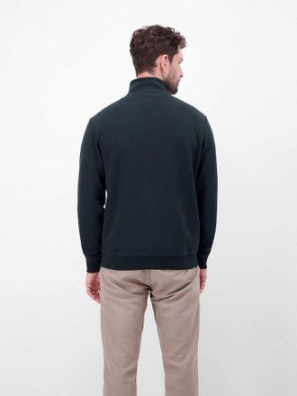 Lerros Sweatshirt Troyer in Sweatqualit&auml;t mit Waffelstruktur