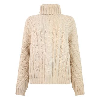 Herno Femme, Pulls, Beige, Taille: 38 FR Pull &agrave; col roul&eacute;