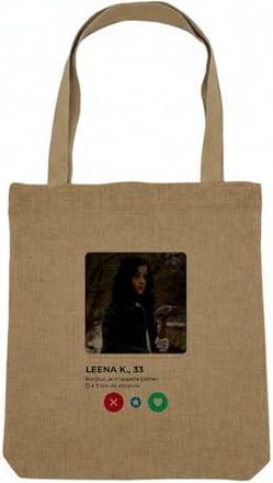 Fabulous Sac Shopping Tote Bag Aspect Lin - Esther R&eacute;seau Social Rencontre Amour - Sac de Courses Toile Epaisse 360g Beige Naturel Cabas Port&eacute; Epaule Solide Im
