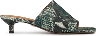 Kazar Femme, Chaussures, Vert, Taille: 39 EU Mules en cuir gaufr&eacute; motif serpent