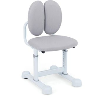 Costway Chaise de Bureau pour Enfant 3 Ans+ avec Double Soutien Lombaire et Hauteur Réglable, Chaise Rembourrée pour Maison, École, Gris