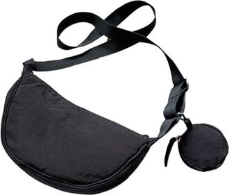Generic Sac &agrave; bandouli&egrave;re en croissant, Sac &agrave; bandouli&egrave;re en croissant,Petit sac &agrave; bandouli&egrave;re &eacute;l&eacute;gant et d&eacute;contract&eacute; - Sac &agrave; main en nylon demi-lune, espace 
