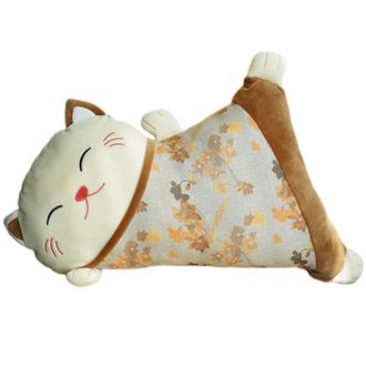 Baoblaze Lucky Cat Kissen R&uuml;ckenkissen Abnehmbare Dekoration &Uuml;berwurfkissen Doppelter Verwendungszweck Sofa R&uuml;ckenkissen Lendenwirbelst&uuml;tzkissen f&uuml;r Auto, BRAU