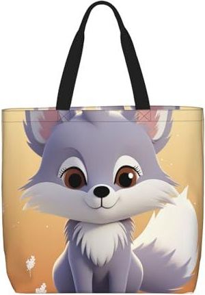 Generic Renard Mignon Sac &Agrave; Bandouli&egrave;re R&eacute;utilisable Tote Bag D&eacute;contract&eacute; Sac Fourre-Tout Pour Travail Shopping Voyage