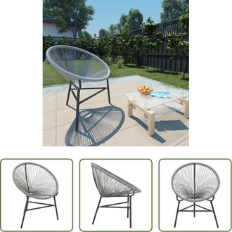 vidaXL vidaXL Mondstuhl - Garten-Mondstuhl Poly-Rattan Grau