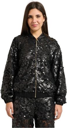 Manila Grace Femme, Vestes, Noir, Taille: 36 FR Gilet &agrave; sequins