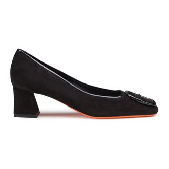 Santoni Wildleder-Pumps mit mittelhohem Absatz - - Shoes - Damen - Schwarzk - 38 1/2 EU