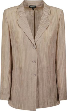 Emporio Armani Femme, Vestes, Beige, Taille: 40 FR Lyocell Blazer