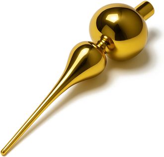 Com-Four Christbaumspitze in goldfarben glänzend, Weihnachtsbaumspitze aus echtem Glas für Weihnachten, Tannenbaumspitze für Ihren Christbaum, 28 cm