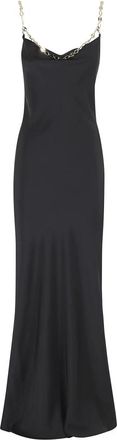 Paco Rabanne Femme, Robes, Noir, Taille: 38 FR Robe Maxi &agrave; Fines Bretelles Cha&icirc;nes